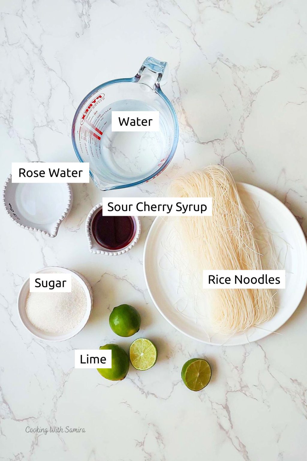 Faloodeh Recipe (Lime and Rose Water Granita With Rice Noodles)