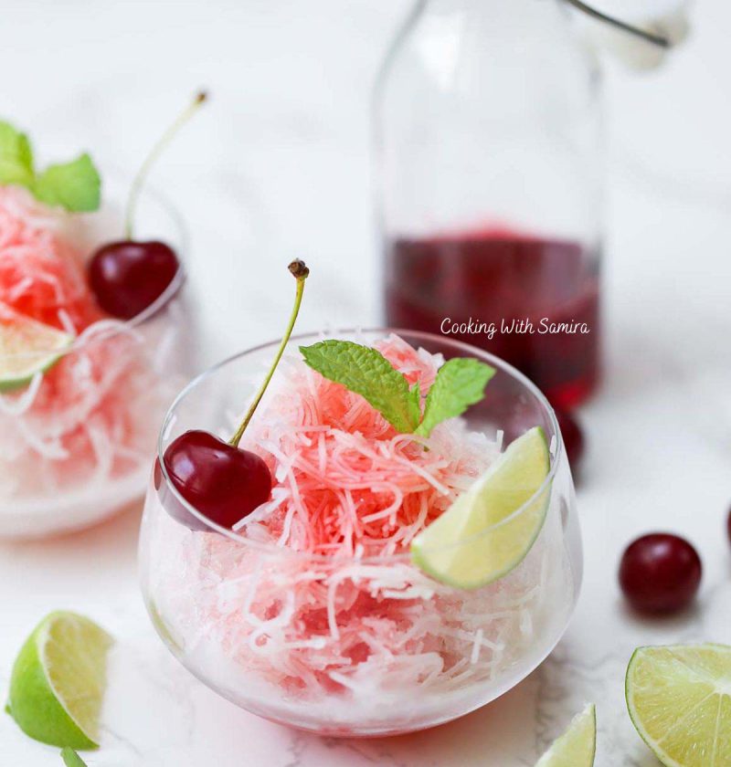 Faloodeh Recipe (Lime and Rose Water Granita With Rice Noodles)