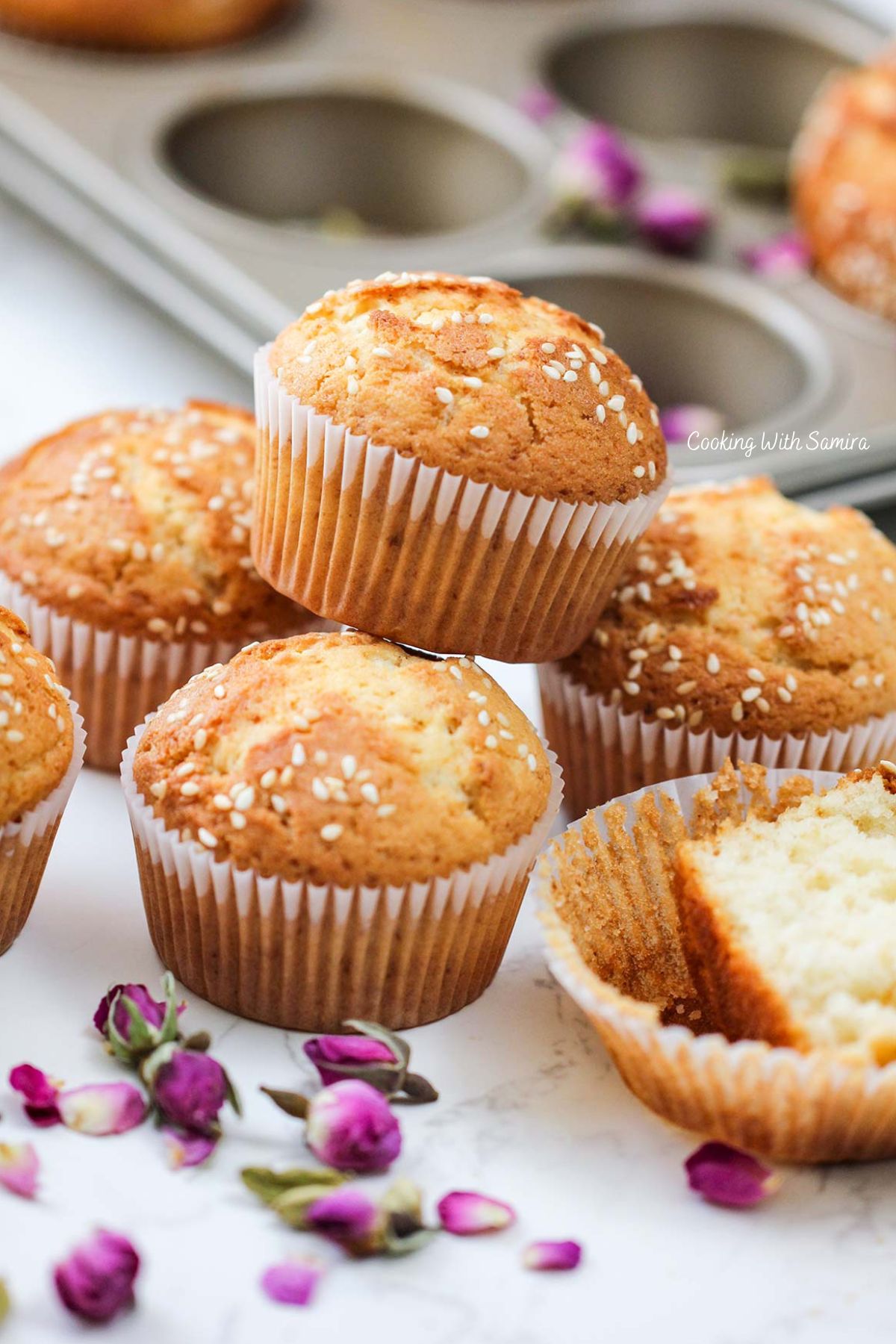 Cake Yazdi Recipe (Cardamom and Rosewater Muffins)