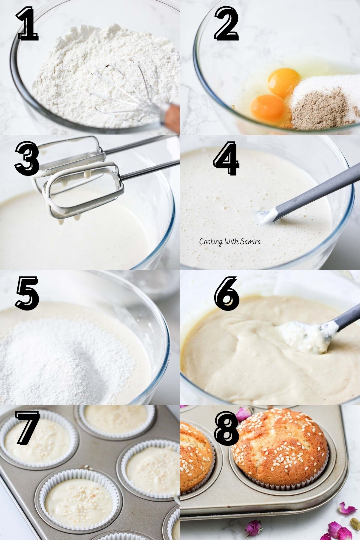 Cake Yazdi Recipe (Cardamom and Rosewater Muffins)