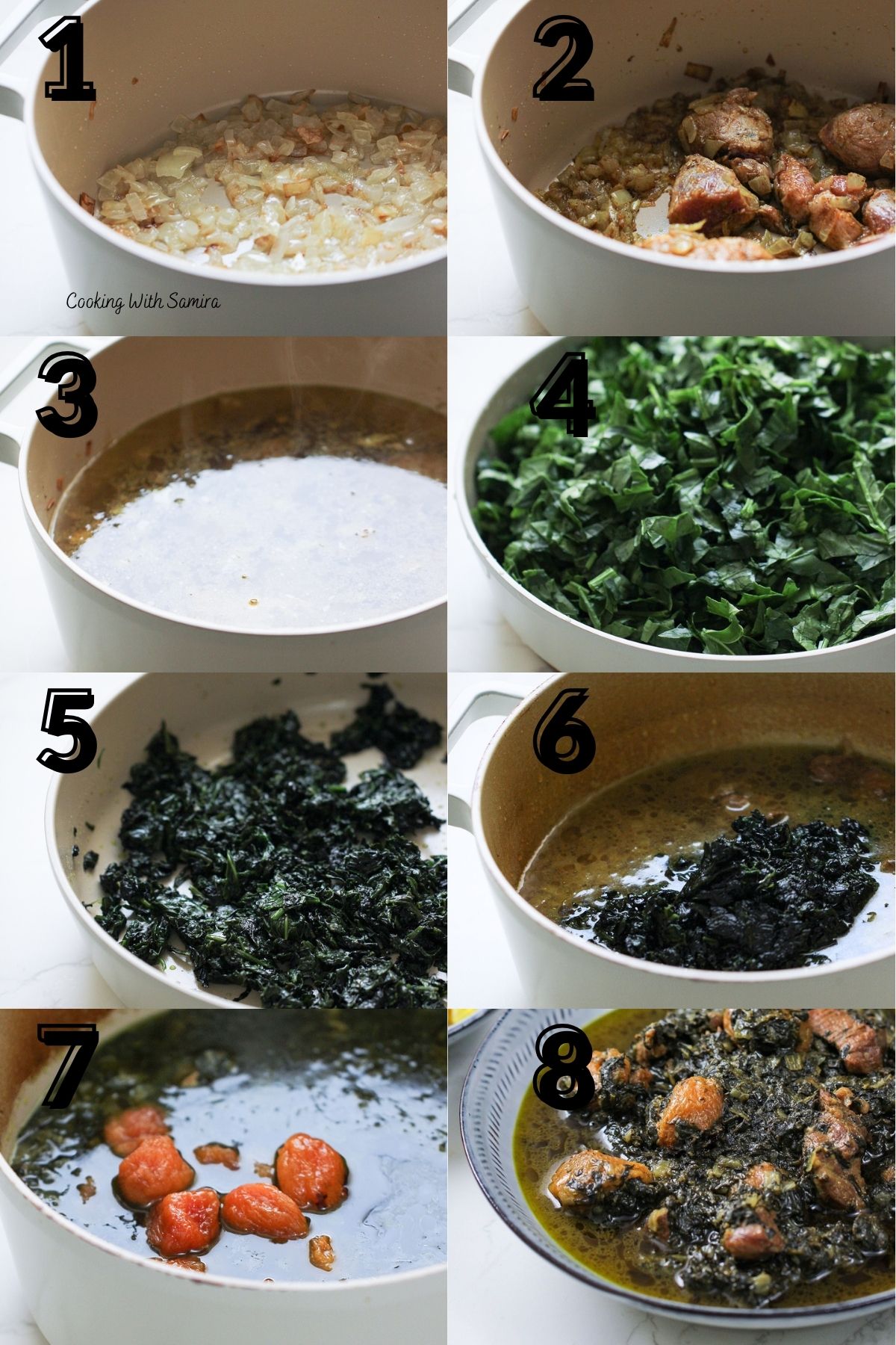 Khoresh Aloo Esfenaj Recipe (Spinach and Golden Prune Stew)