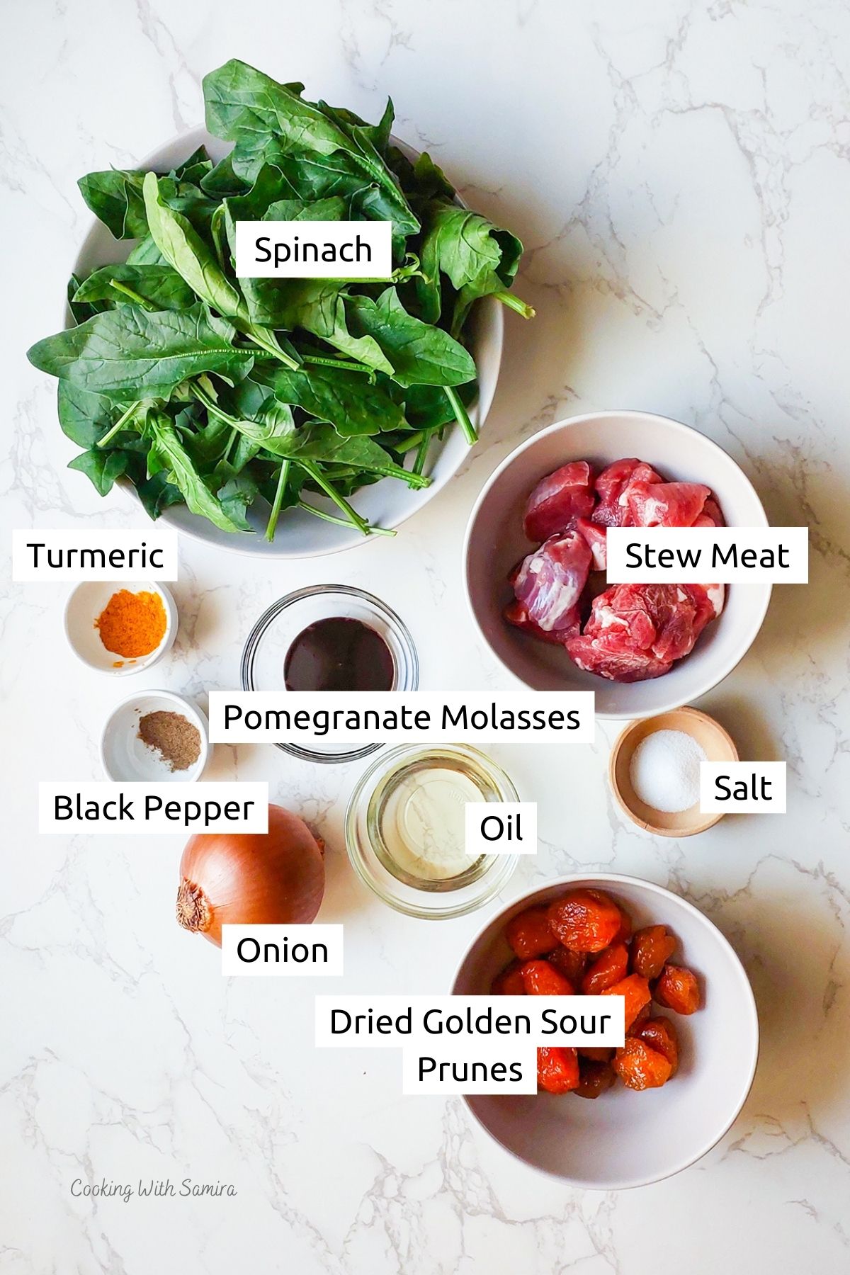 Khoresh Aloo Esfenaj Recipe (Spinach and Golden Prune Stew)